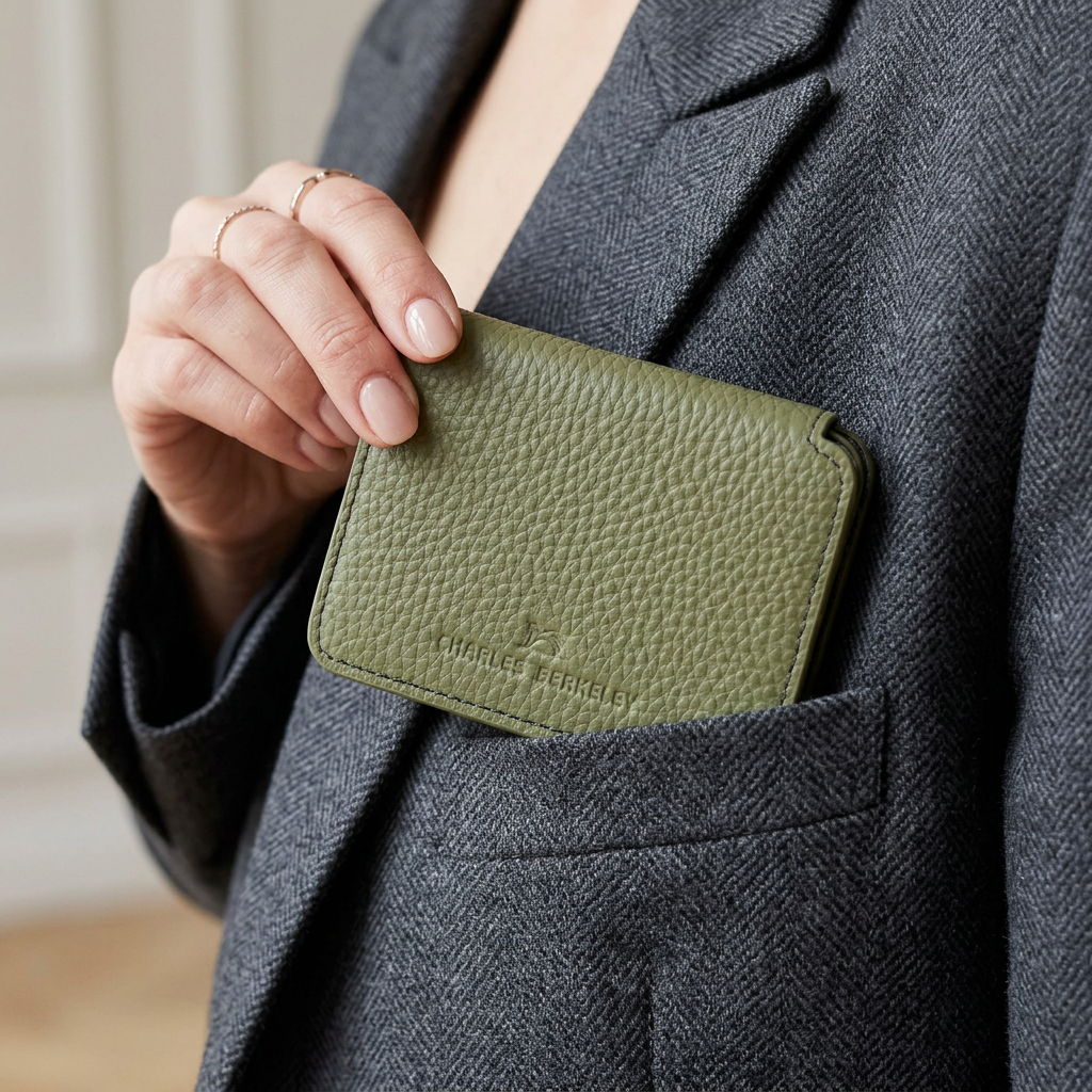 Charles Berkeley CLICK Card Case Aluminium Genuine Cow Leather Card ...