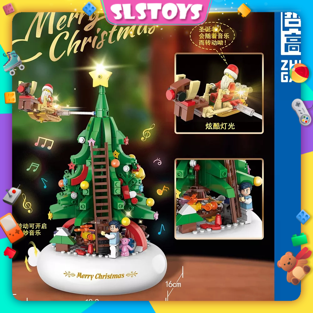 Zhe Gao Block LED Lighting Merry Christmas Tree Santa Claus Building ...