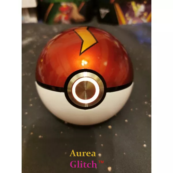 Pokemon large Pokeball with Red LED light on button and lighting symbol ...