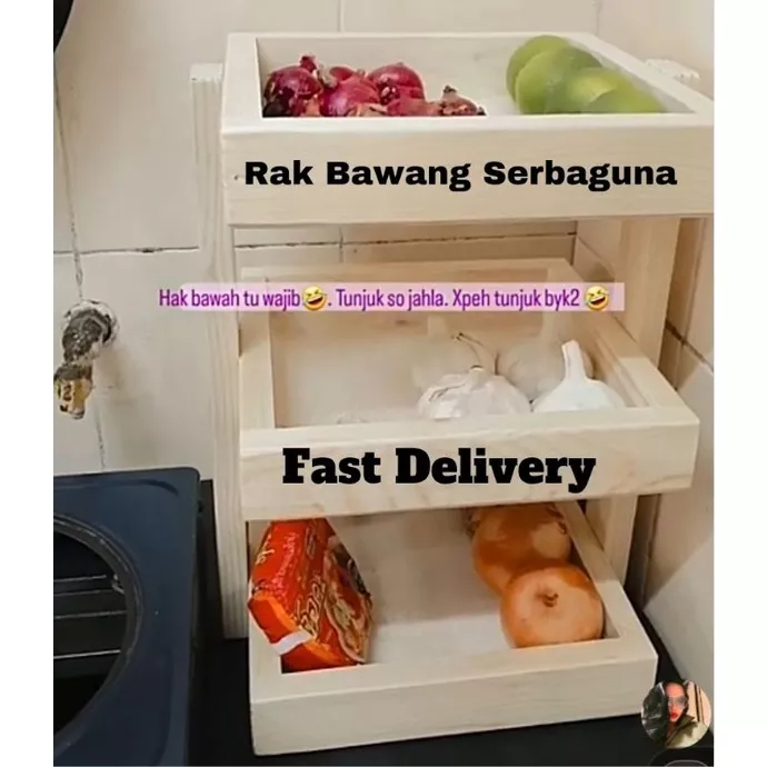 Rak Bawang 3 Tingkat Kitchen Storage Box Organizer | Shopee Malaysia