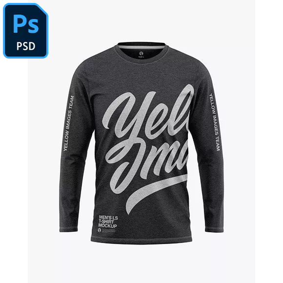Men’s Heather Long Sleeve T-Shirt Mockup 6000x6000 px | Mockup Tshirt ...