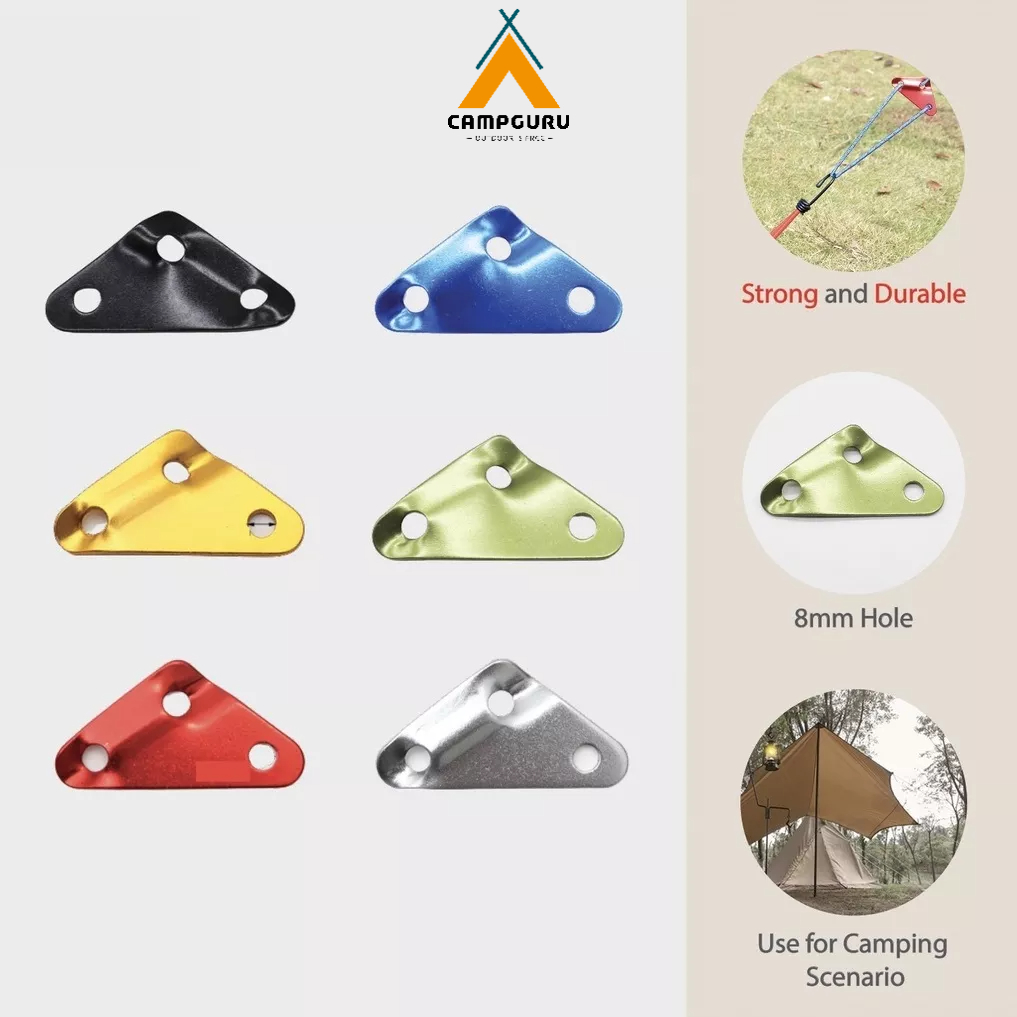 CAMPGURU Camping Aluminium Rope Tensioner Adjuster Deck Peg Fishbone ...