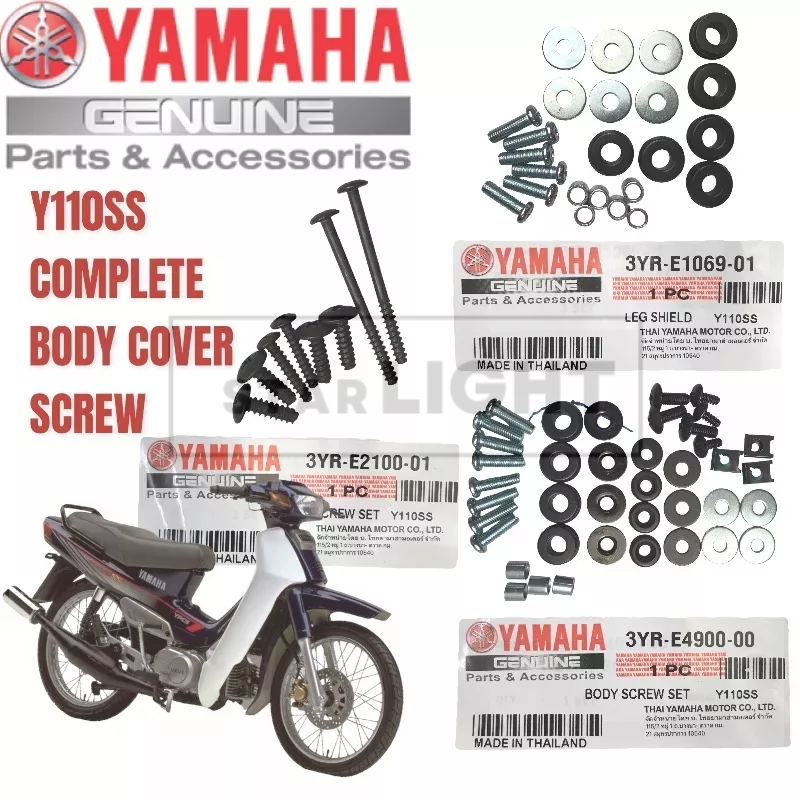 FULL SET!! ORIGINAL YAMAHA Y110 SS110 SS1 Y110SS SRE (3YR) BODY COVER SCREW SKRU SKREW COVER SET ...