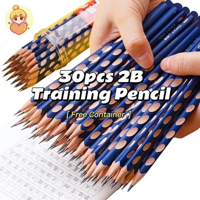 🔥Ready Stock🔥30pcs 2B Training Learning Hole Pencil Kids Pencil 洞洞铅笔 2B ...
