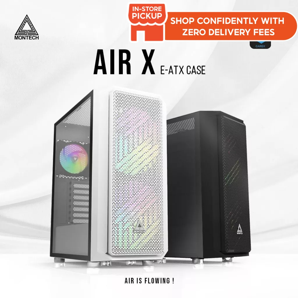 # MONTECH AIR X ARGB [BLACK/WHITE] E-ATX PC Case # | Shopee Malaysia