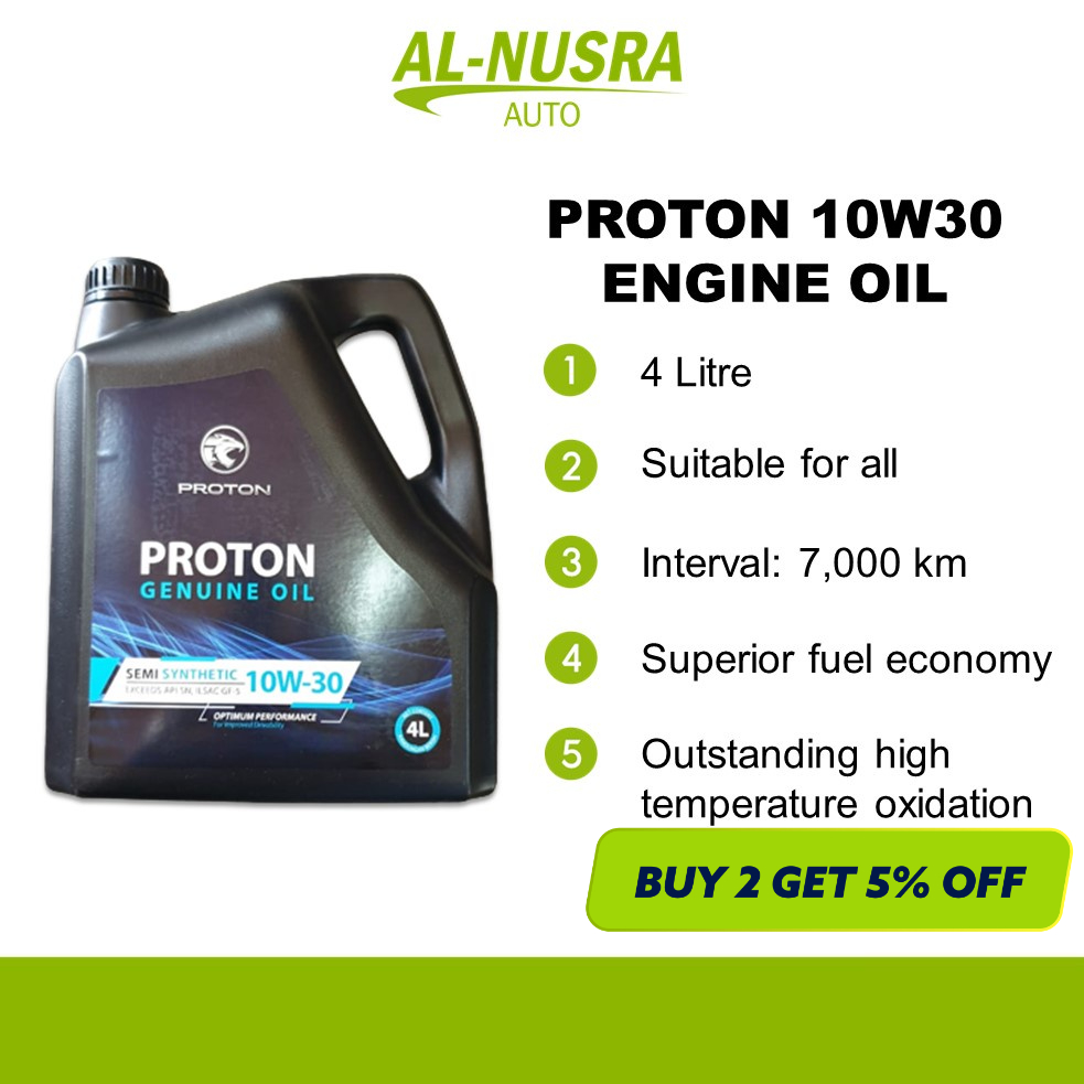 PROTON 10W30 ENGINE OIL 4L MINYAK HITAM SEMI SYNTHETIC 10W-30 MINYAK ...