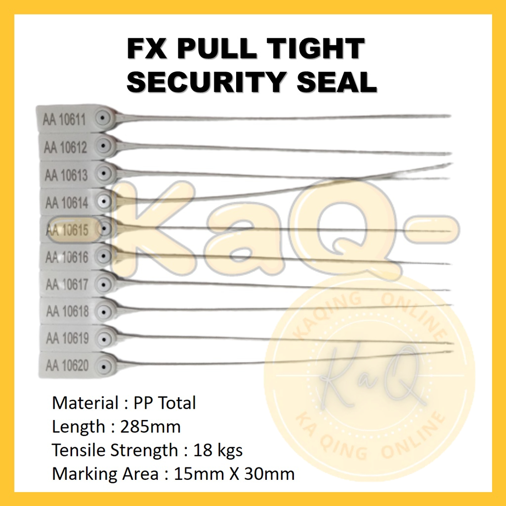 FX Pull Tight Metal Locking Mechanism Serial Number Security Seal Cable ...