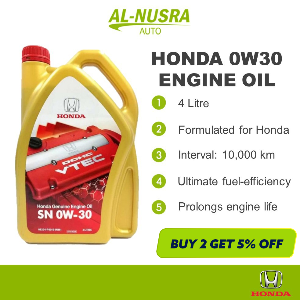 HONDA 0W30 ENGINE OIL 4L MINYAK HITAM FULLY SYNTHETIC 0W-30 MINYAK ...
