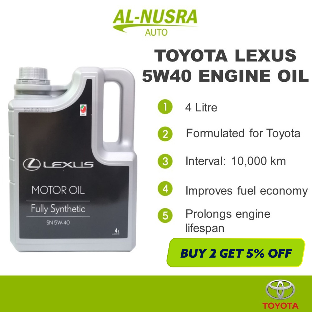 TOYOTA LEXUS 5W40 ENGINE OIL 4L MINYAK HITAM FULLY SYNTHETIC 5W-40 ...