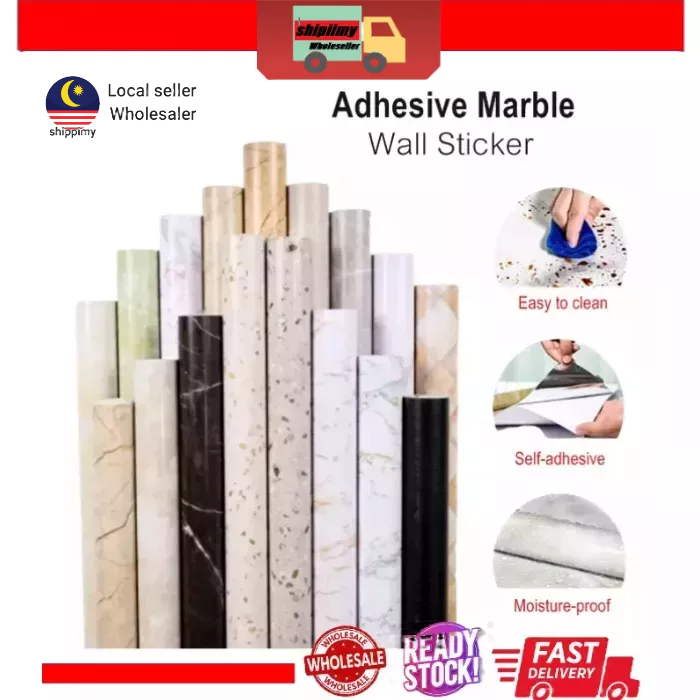 Adhesive Marble Wall Sticker/ Waterproof Self Wallpaper/ 60cmx5meter ...