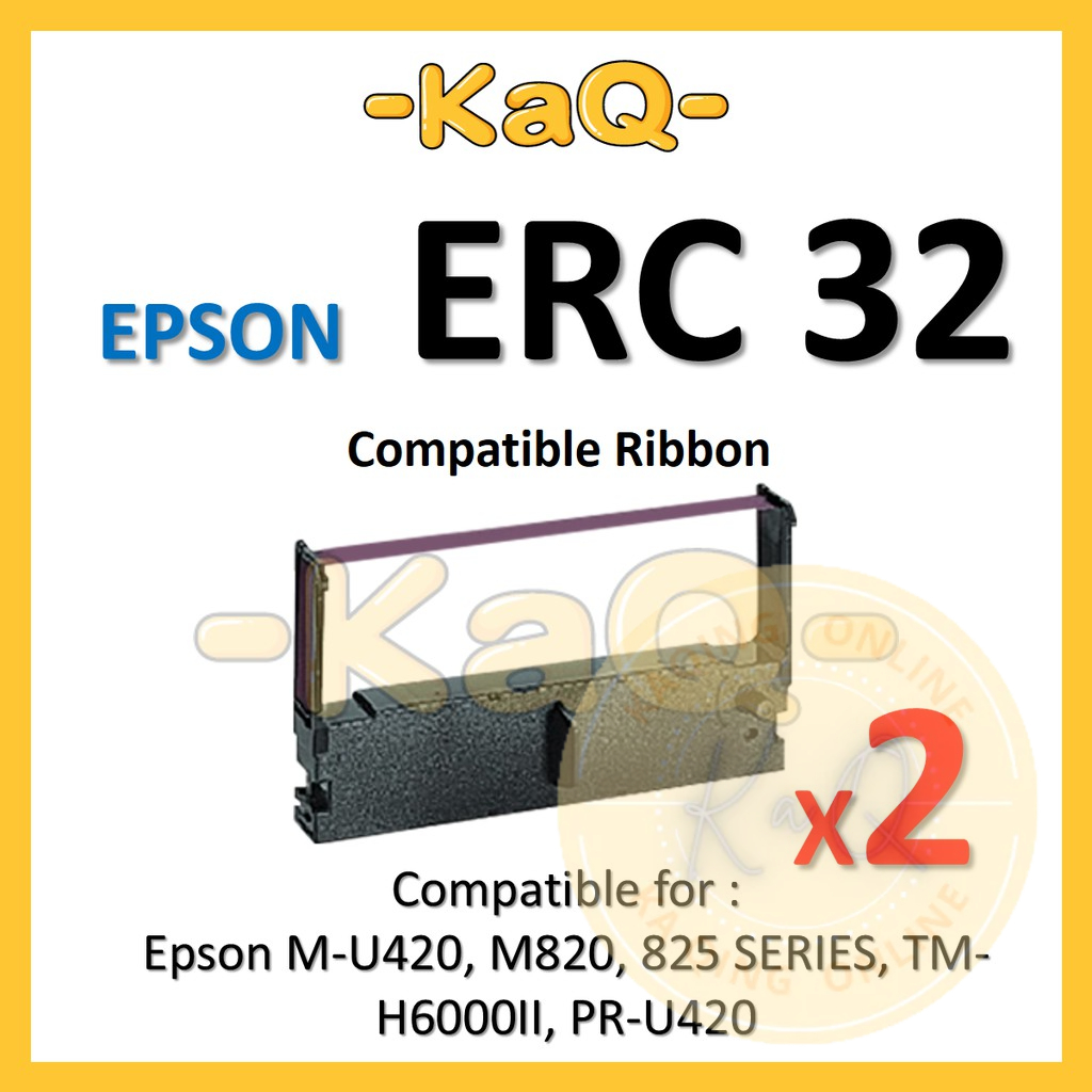 2x ERC-32 ERC32 REC 32 Purple Ink Black Compatible Cash Register Ink ...
