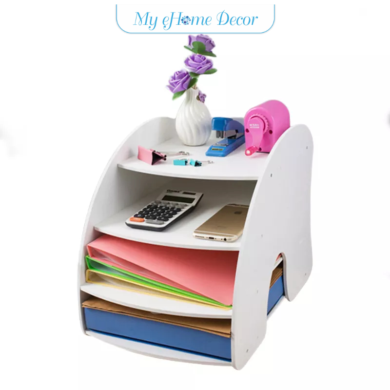 Multilayer office tabletop storage rack file organizer A4 paper rack ...