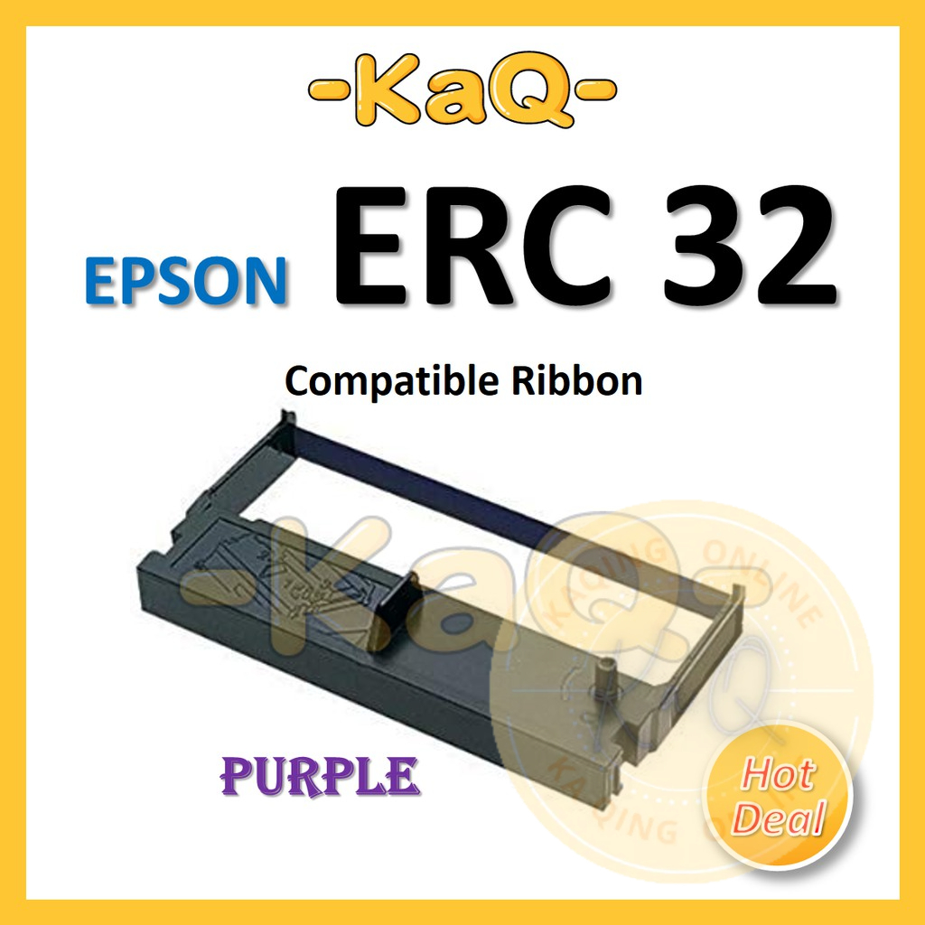 Epson ERC 32 ERC32 ERC-32 Purple / Black Compatible Cash Register Ink ...