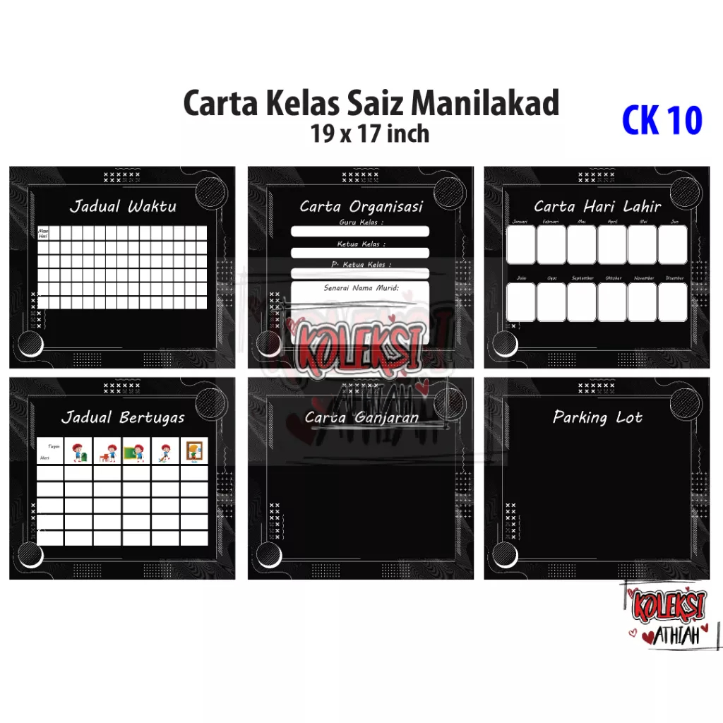 🔥Hot Item🔥 Set Keceriaan Kelas / Banner Jadual Kelas TEMA Hitam Putih ...