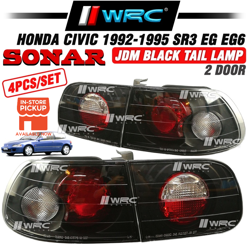 Sonar Honda Civic 1992 - 1995 ( 2 Door ) SR3 EG EG6 JDM Black Tail Lamp | Shopee Malaysia