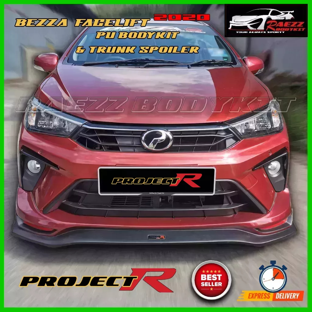 Perodua Bezza Facelift 2020 PU Bodykit + Trunk Spoiler / Project-R_V2 ...