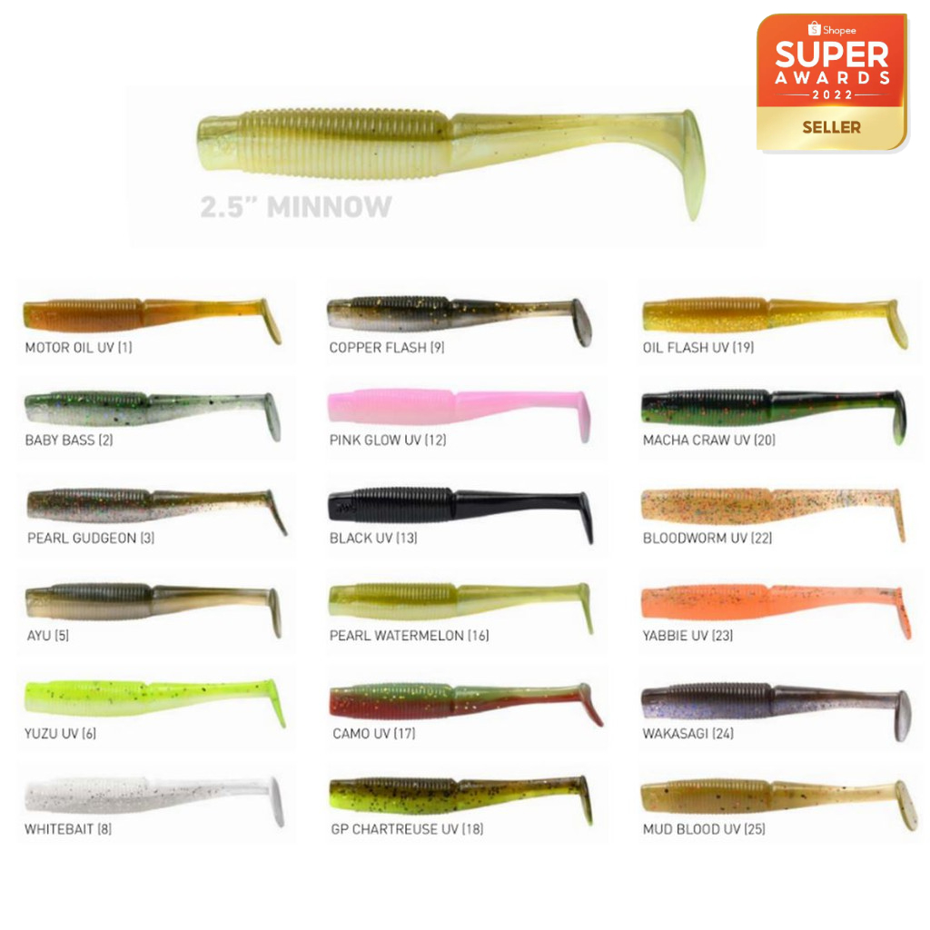 DAIWA FISHING LURE BAITJUNKIE 2.5 INCH MINNOW SOFT PLASTIC LURE ...
