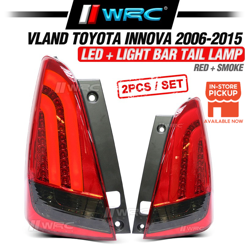 Vland Toyota Innova 2006 - 2015 Led + Light Bar Tail Lamp ( Red + Smoke ...