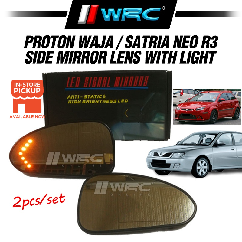 WRC Proton Waja / Satria Neo R3 Side Mirror Lens with Light (2pcs/set ...