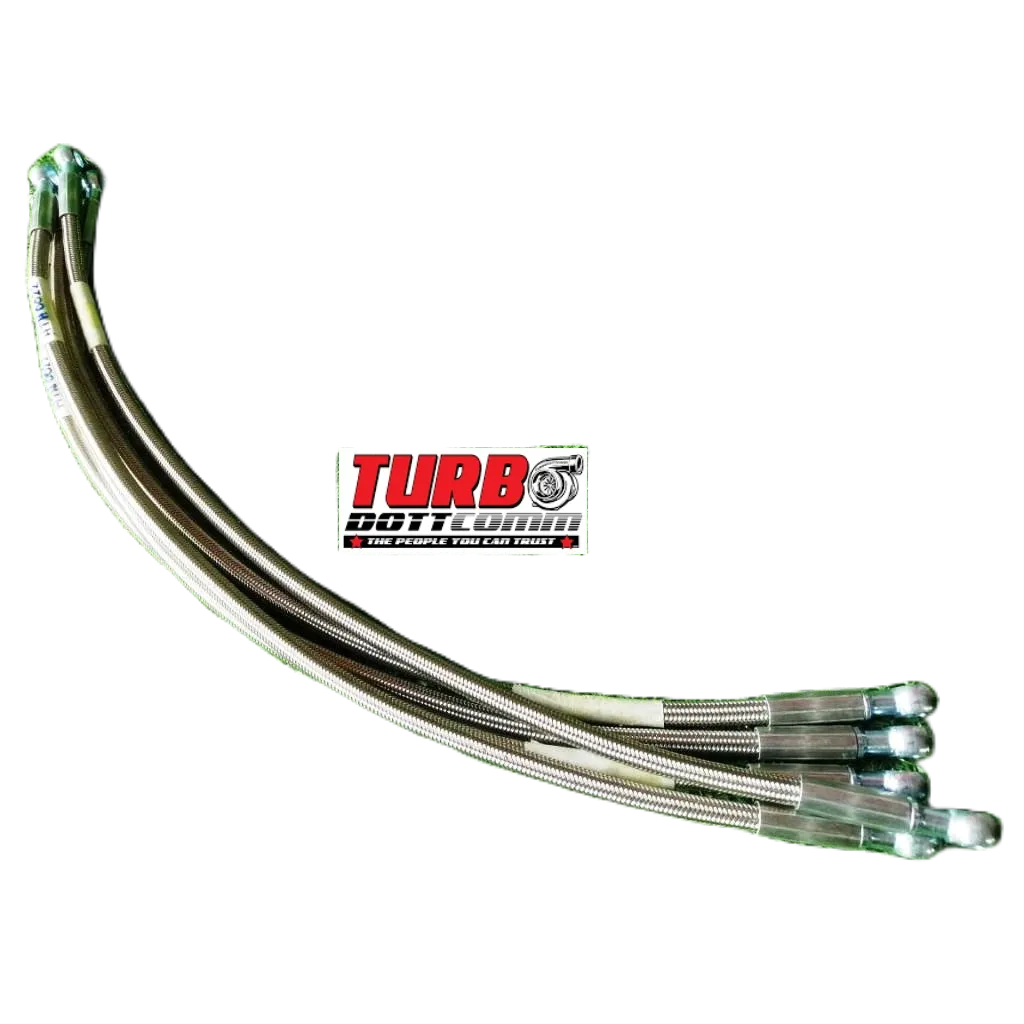 TURBODOTTCOMM STEEL BRAIDED TEFLON OIL FEED HOSE & COUPLING ASSY EXORA ...