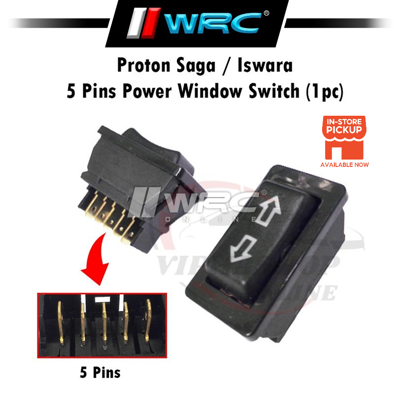Universal / Proton Saga Single Power Window Switch (5 Pins) | Shopee ...
