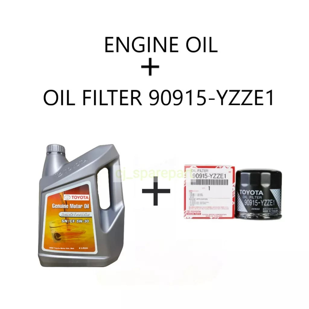 TOYOTA 5W30 SEMI SYNTHETIC 5W-30 ENGINE OIL 4L + TOYOTA OIL FILTER ...