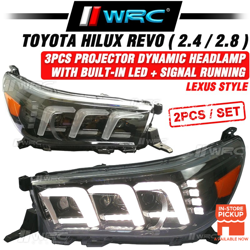 Toyota Hilux Revo 2.4 / 2.8 ( Lexus Style ) 3pcs Projector Dynamic ...