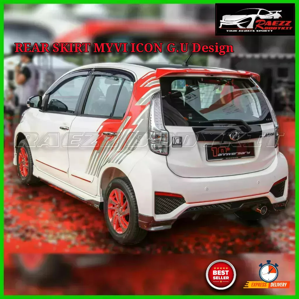 REAR SKIRT MYVI ICON G.U Design PU ( Without Paint ) | Shopee Malaysia