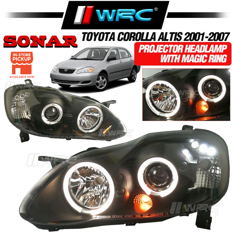 Sonar Toyota Corolla Altis ( E120 ) 2001 - 2007 Projector Headlamp With ...