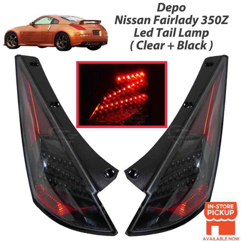 Depo Nissan Fairlady 350Z Led Tail Lamp ( Clear + Black ) | Shopee Malaysia