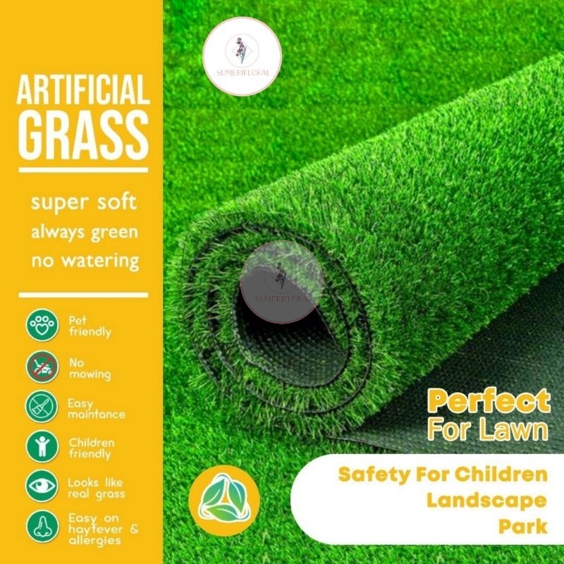 [2M x 15M] Big Roll Artificial Grass Carpet 15MM 25MM 35MM Rumput ...
