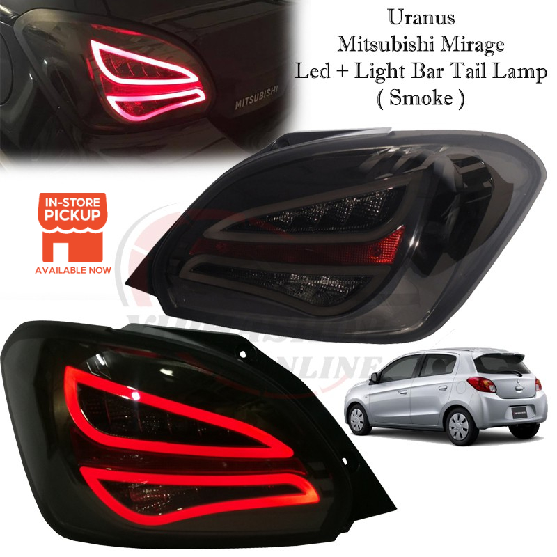 Uranus Mitsubishi Mirage Led + Light Bar Tail Lamp ( Smoke ) | Shopee ...