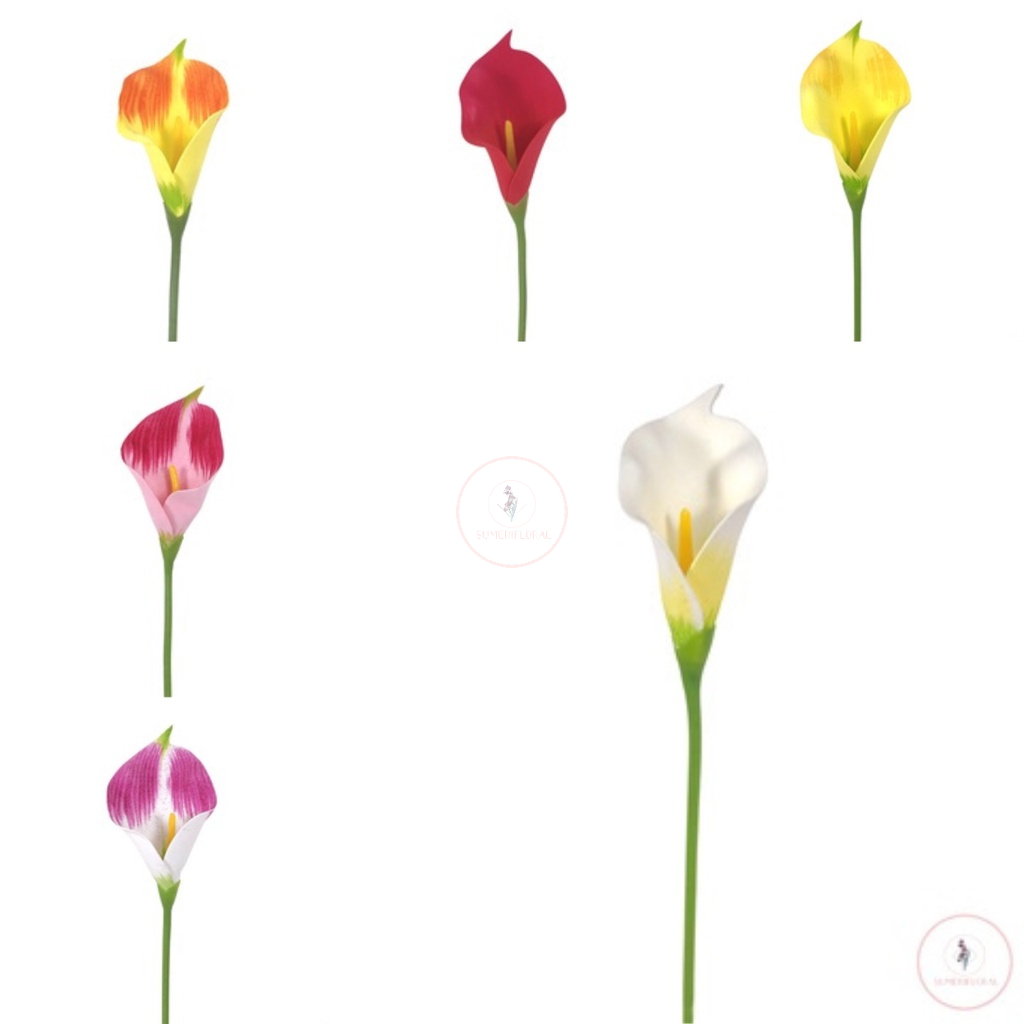 3D PU Calla Lily Artificial Flower - Calla Lily For Wedding/ Home ...