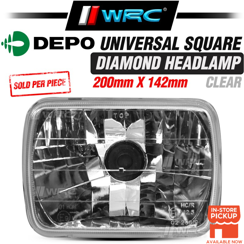 Depo Universal Square 7" 200mm X 142mm Crystal Diamond Headlamp ( 1pc ...