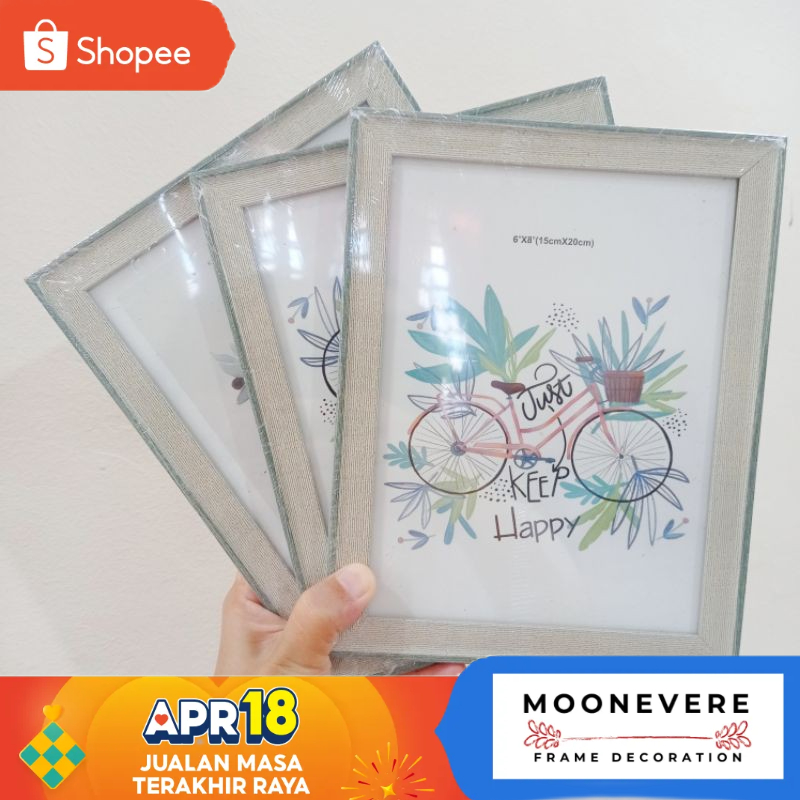 FRAME GAMBAR SAIZ A4 6R 8X10in READY STOCK MURAH BAJET KACA SIMPLE ...