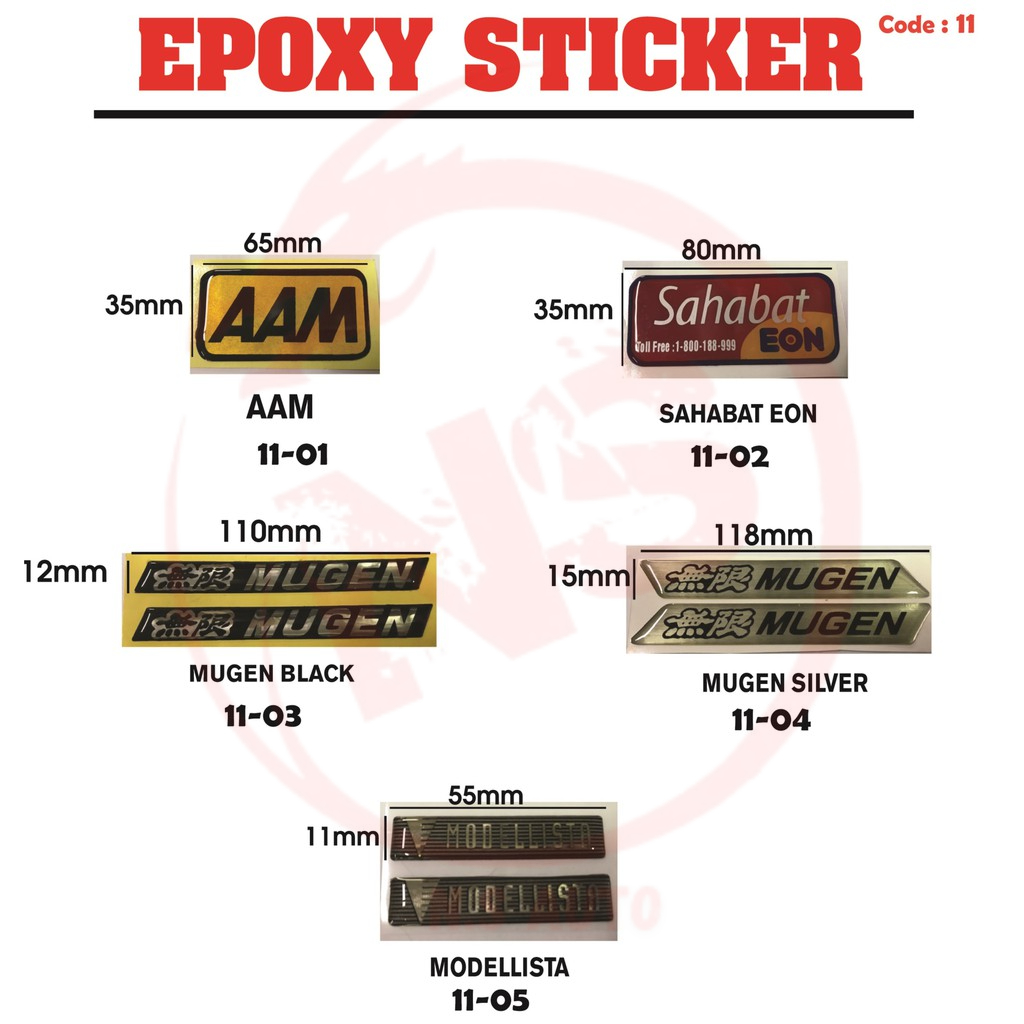Epoxy Sticker- AAM // Sahabat Eon // MUGEN (Black/Silver) // Modellistz ...