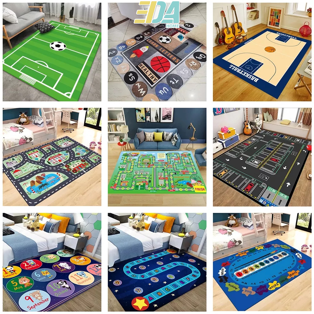 Children Playmat 3D Printing Crystal Velvet Educational Baby Kid Boy ...