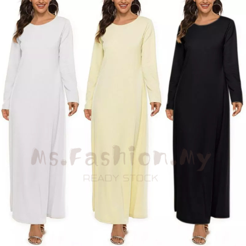 🌸Ready Stock🌸Long Inner Dress Inner Kaftan Women Abaya Labuh Baju Soft ...