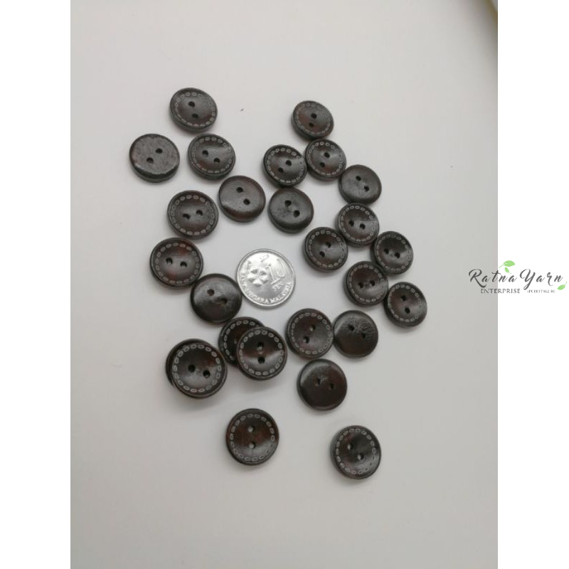 🍒Ready Stock🍒 15mm round wooden button / DIY button/ butang kayu ...