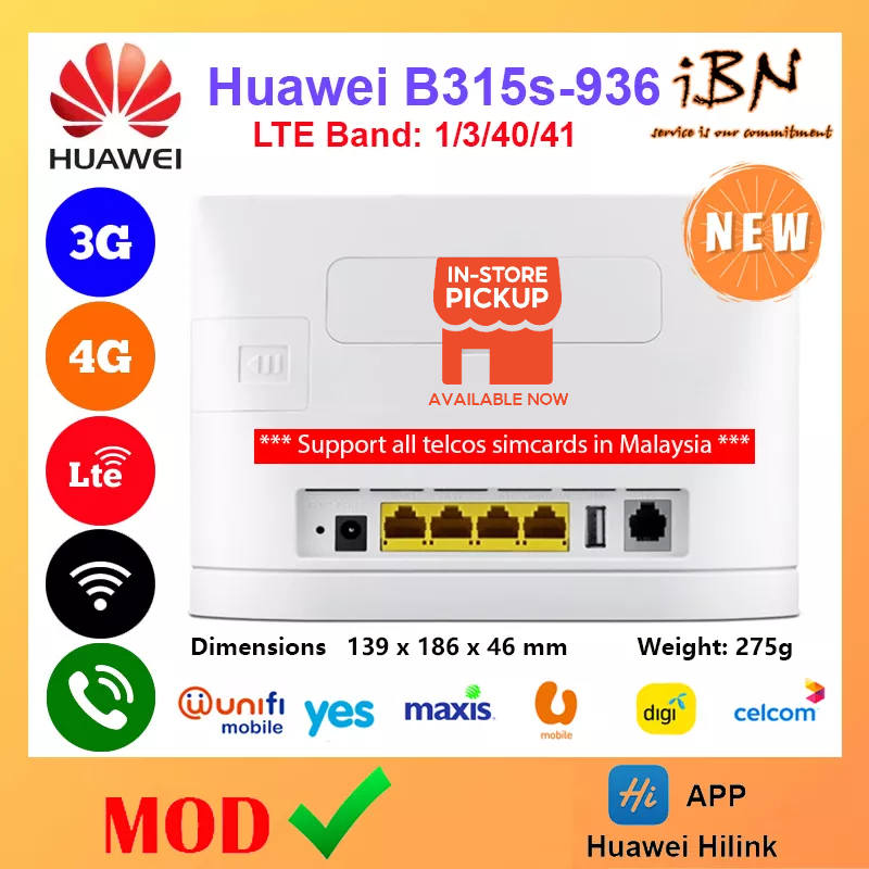 Huawei B315s-936 4G Mod Modem Share Unlimited Data Internet OVPN & AIO ...