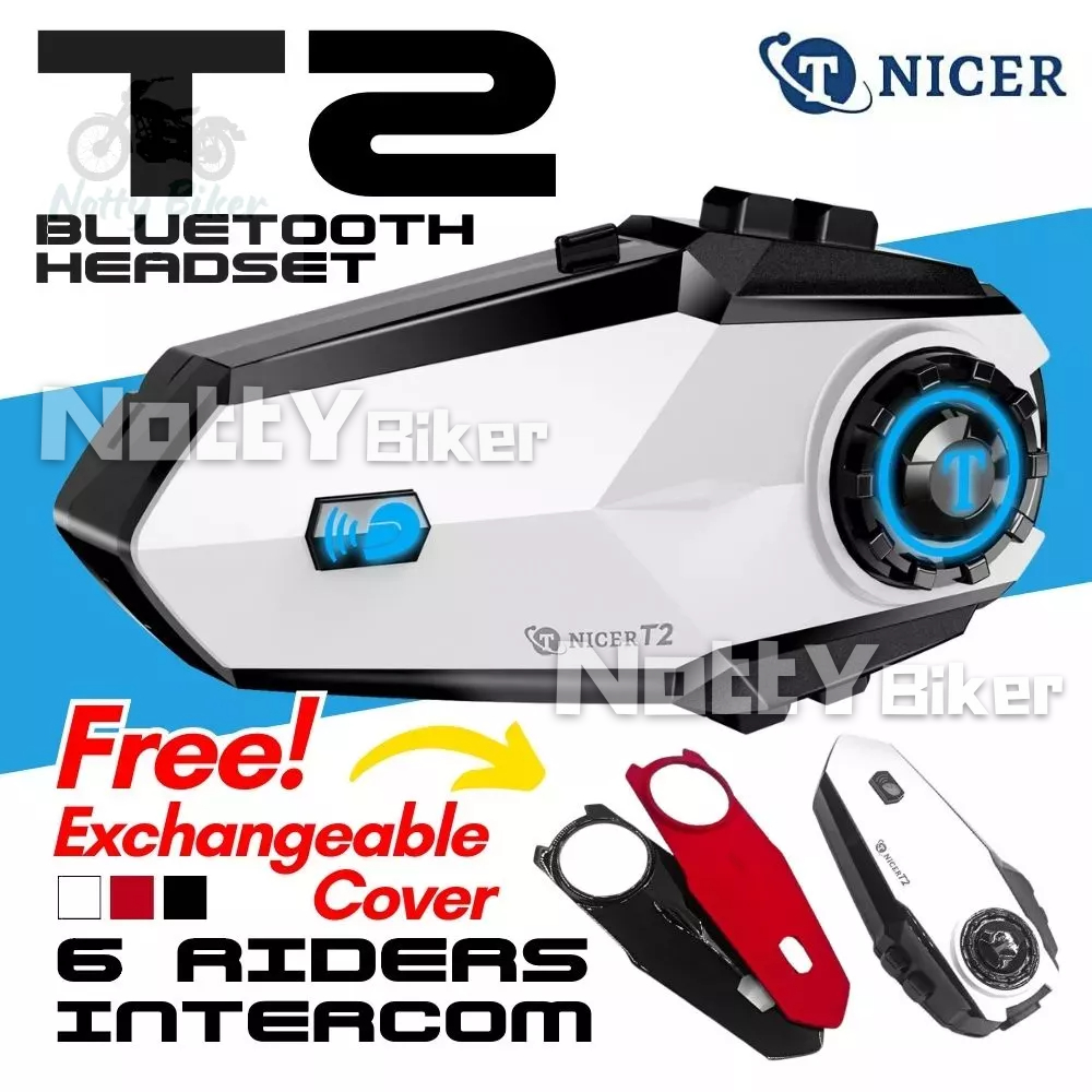 Universal Communication System TNICER T2 1000m 6 Riders Bluetooth ...