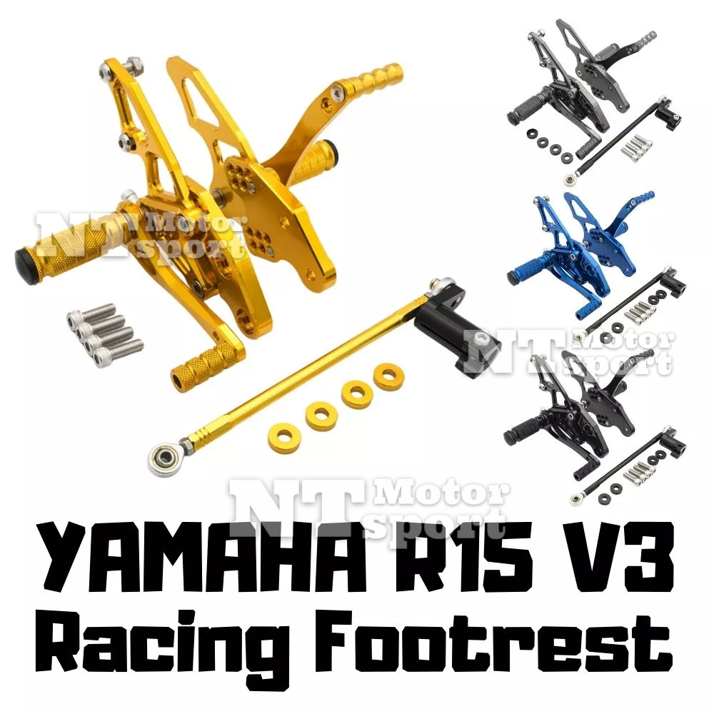 Yamaha R15 V3 Racing Footrest Solid Aluminum CNC Sturdy Adjustable Rear ...
