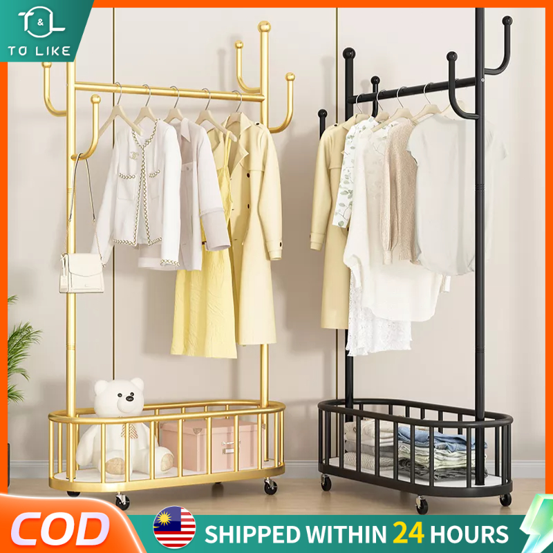 Rack with Wheels Baju Rack Railing baju Rack Cloth Bag Hanger with ...