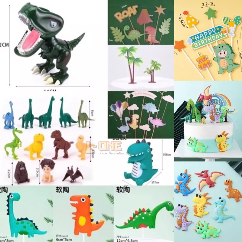 Dinosaur World Dino Boy Dino Coconut Tree Cake Topper Decorations ...