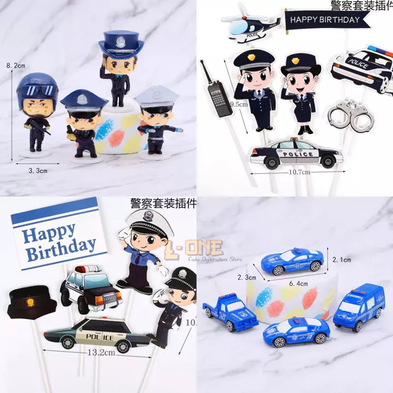 Police Theme Cake Decoration Topper警察系列主题蛋糕烘焙装饰 | Shopee Malaysia