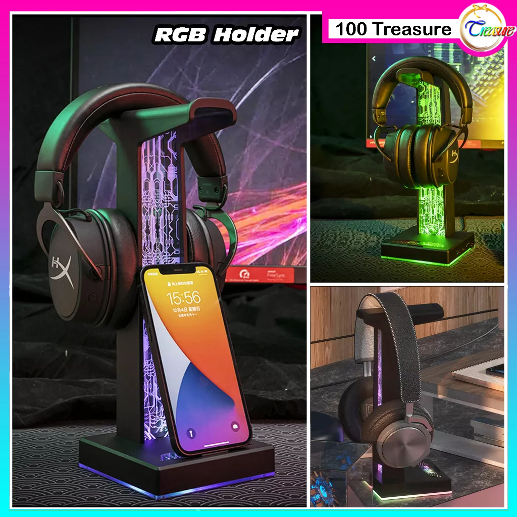 Preorder: PIIFOX RGB Headphone Holder Headset Stand USB Hub Phone Stand ...
