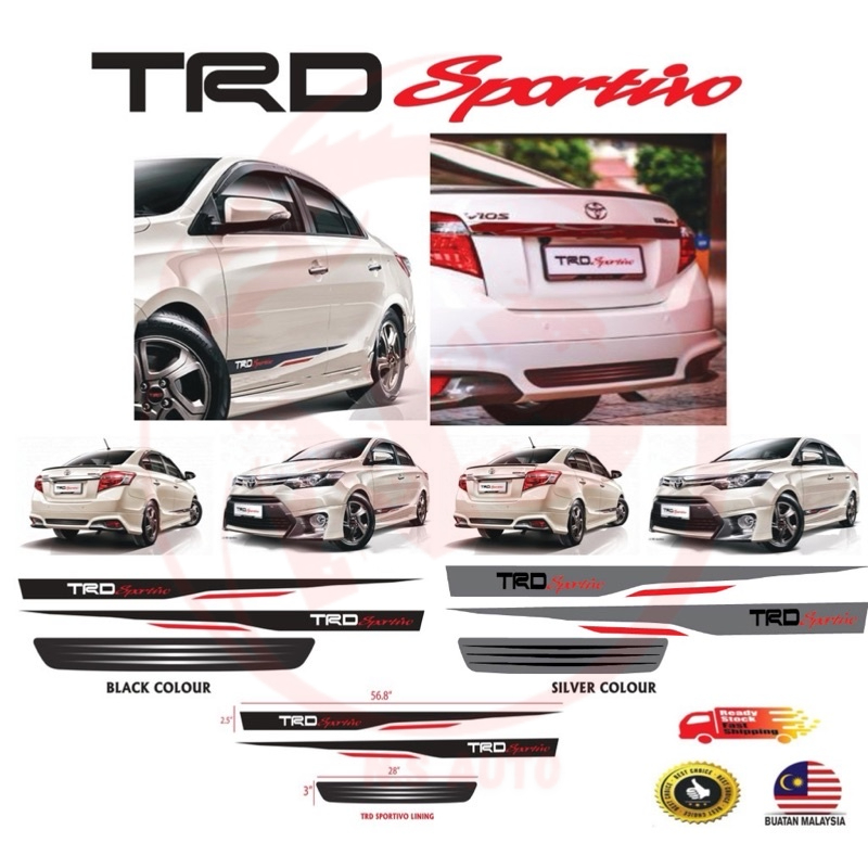 Toyota Vios TRD Sportivo Side Body Lining / Decal Vinyl Lining | Shopee ...