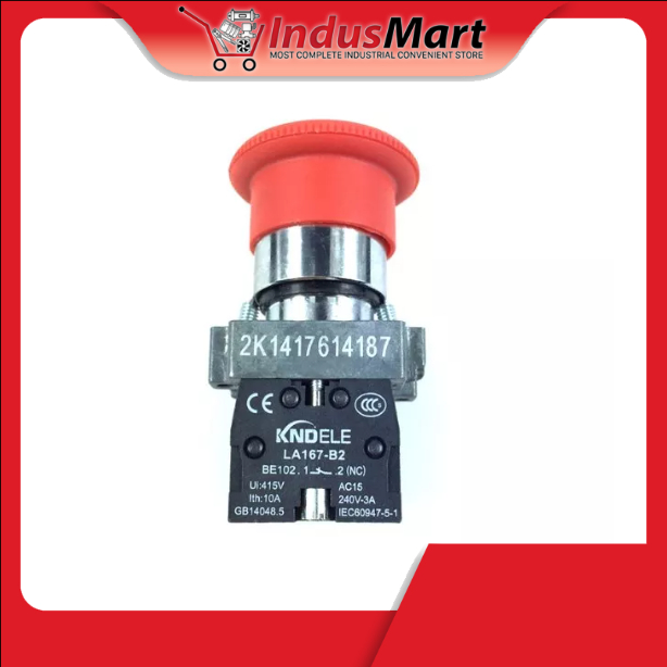 KNDELE LA167-B2-BS542 EMERGENCY STOP MUSHROOM HEAD PUSH BUTTON SWITCH ...