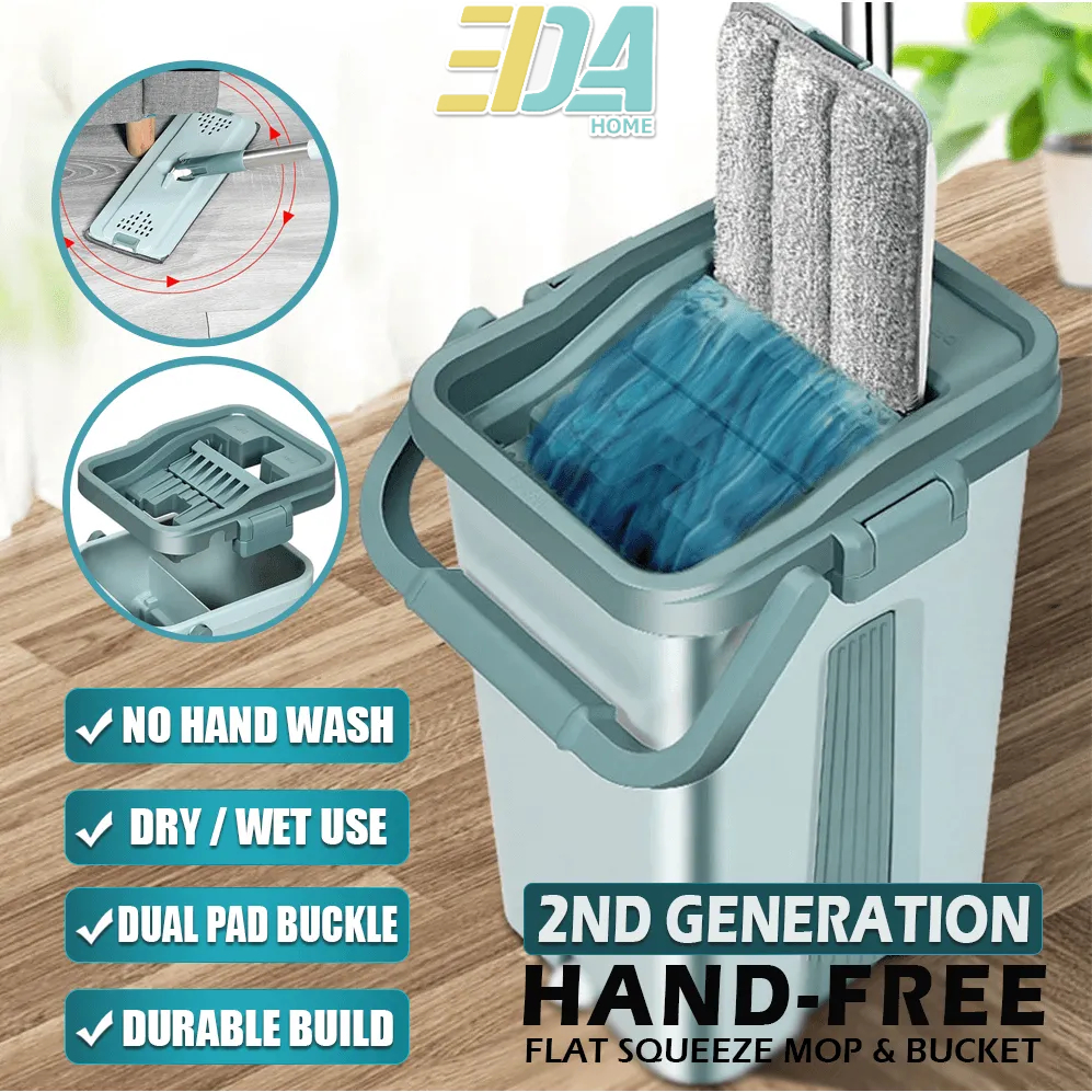 New Slim Scratch Mop Self-Wash And Squeeze Dry Flat Mop With Bucket ...