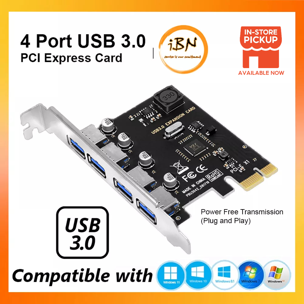 4 PORTS USB 3.0 USB3.0 Internal PCIe PCI-E Express Expansion Card | Shopee Malaysia